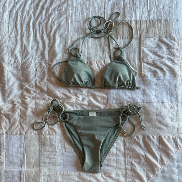 Zimmermann | Swim | Zimmermann Metallic Green String Bikini Set Size ...